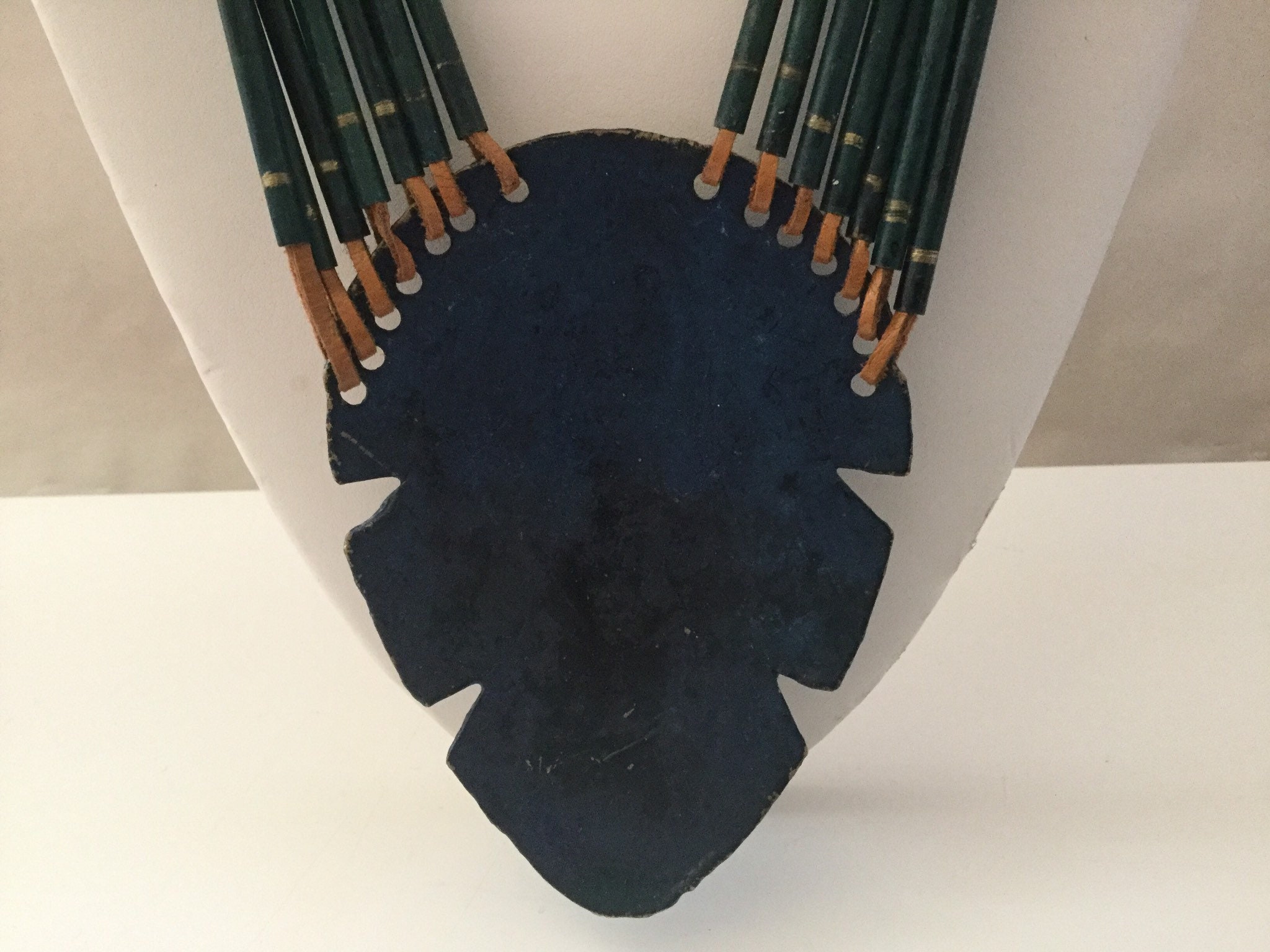 Multi Strand Beaded Long Leather Necklace W Large Metal - Etsy