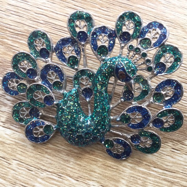 Peacock Enamel Pin - Etsy