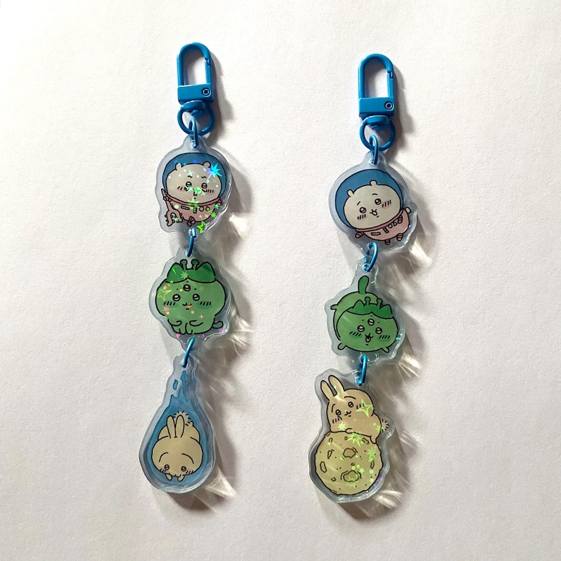SPACE CHIIKAWA Holographic Acrylic Linked Charm Keychain - Etsy