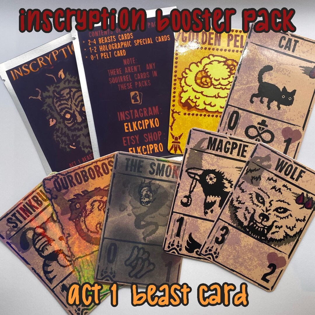 Inscryption Booster Pack Act 1 Beast Cards Blind Bag MISPRINTS and ...