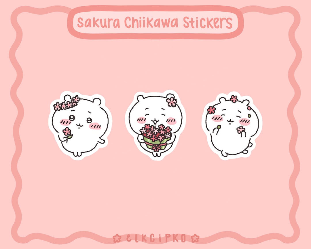 Sakura Chiikawa Stickers - Etsy