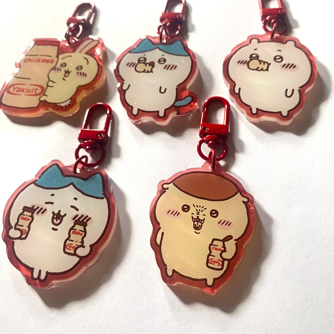 YAKULT X CHIIKAWA - Glitter Acrylic Keychain - Etsy