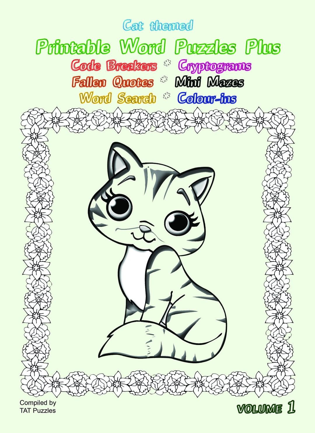 Cat Themed Printable Word Puzzles With Bonus Colour-ins - Volume 1 - Etsy