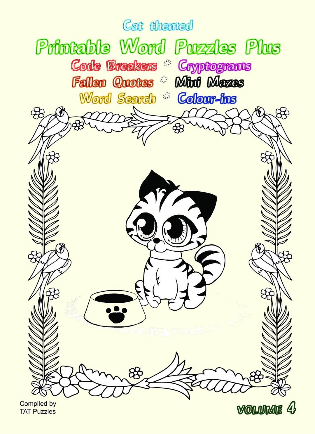 Cat Themed Printable Word Puzzles With Bonus Colour-ins - Volume 4 - Etsy