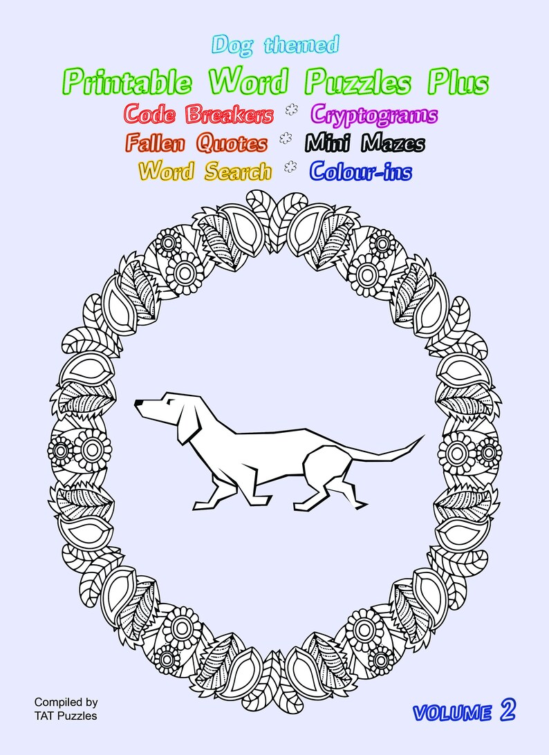 Dog Themed Printable Word Puzzles With Bonus Colour-ins - Volume 2 - Etsy