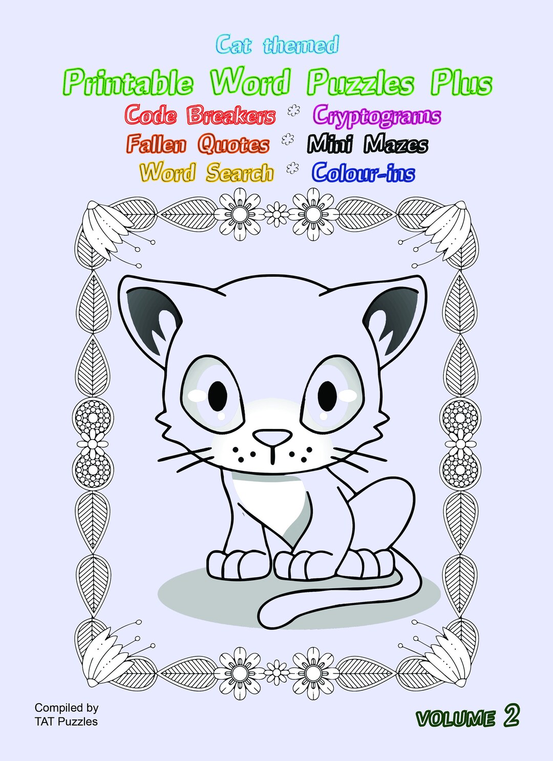 Cat Themed Printable Word Puzzles With Bonus Colour-ins - Volume 2 - Etsy