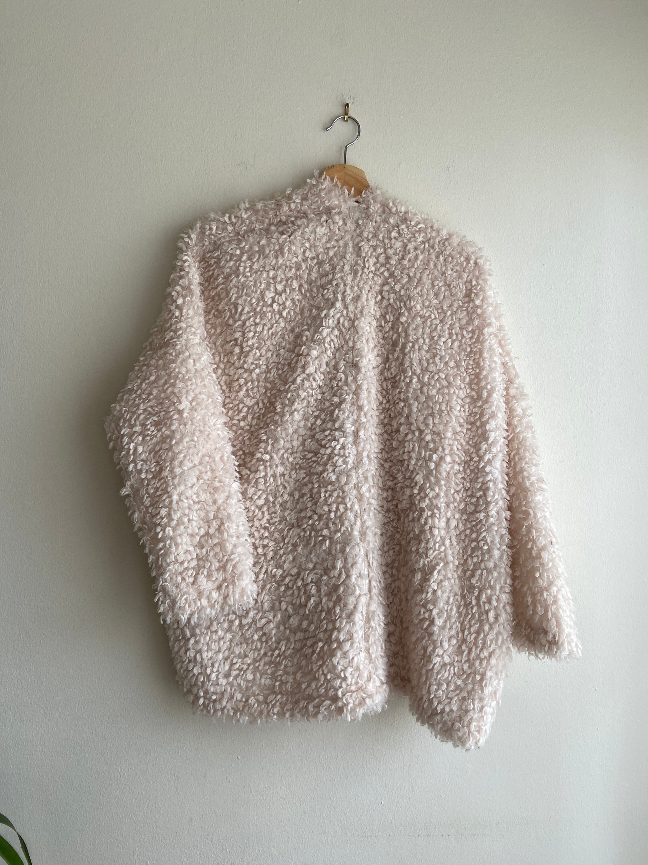 White Fuzzy Open Coat L - Etsy