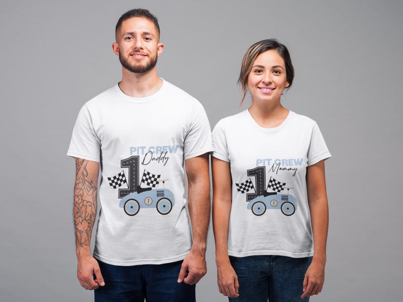 First Birthday SVG, Race Car SVG Bundle, Pit Crew Family SVG, Blue ...