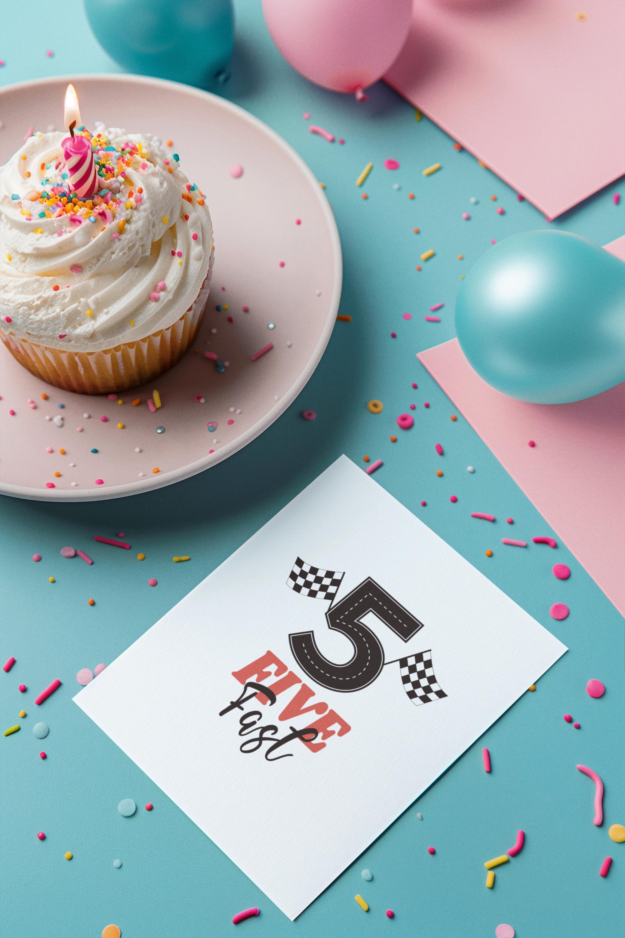 Five Fast Svg, Race Car Birthday SVG Design for 5th Birthday Party ...