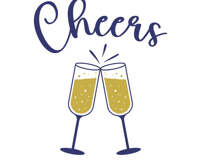 Champagneglazen Klinkende SVG - Etsy België