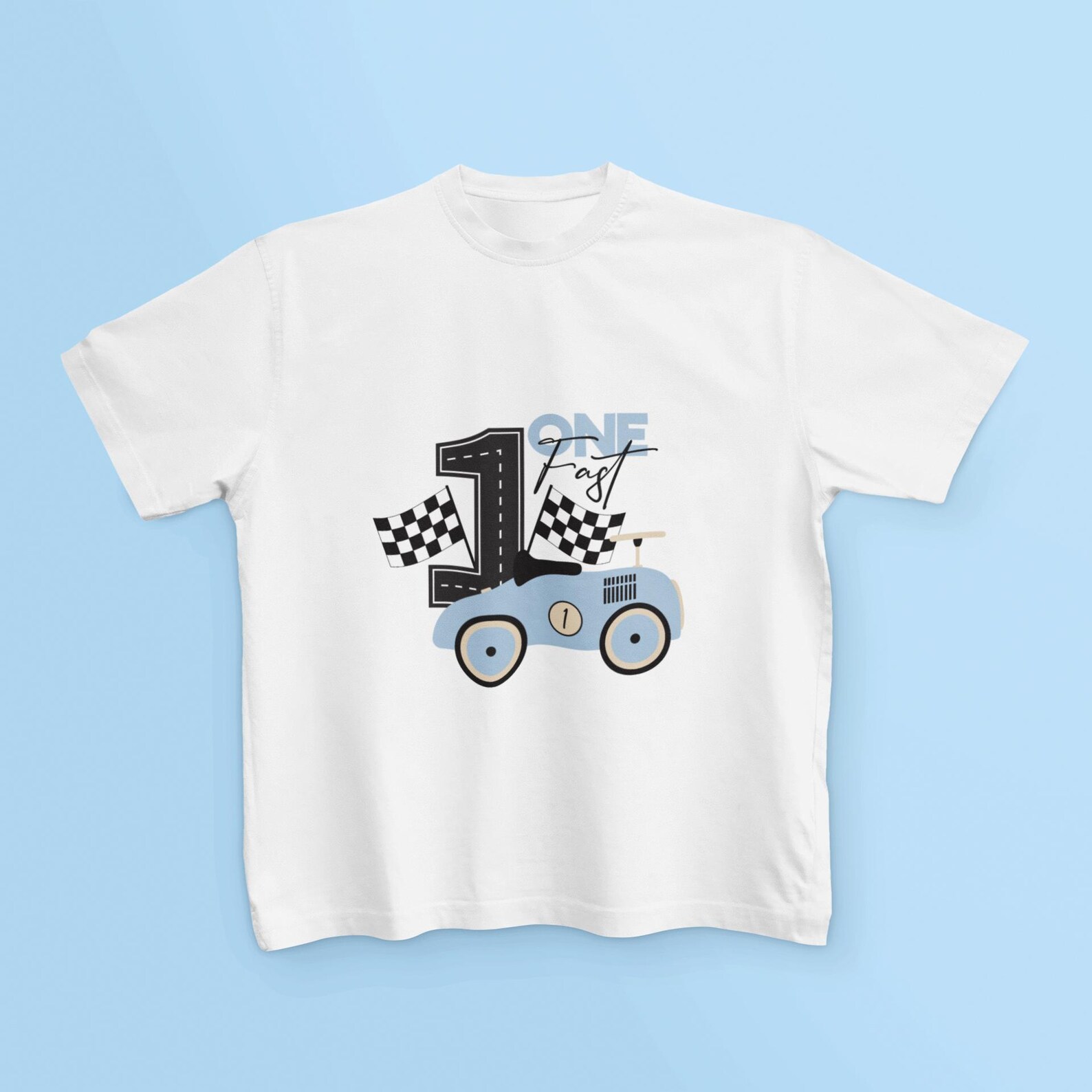 Fast One Svg, 1st Birthday Racing Car, Blue Vintage Car SVG, 1st ...