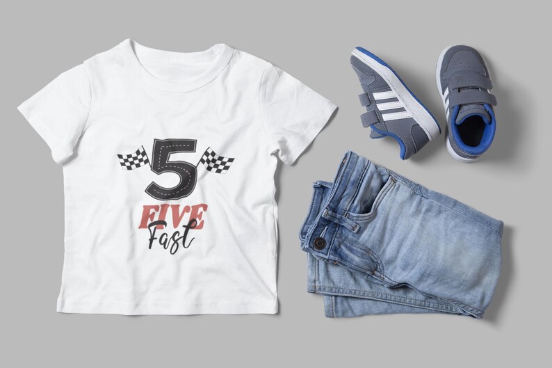 Five Fast Svg, Race Car Birthday SVG Design for 5th Birthday Party ...