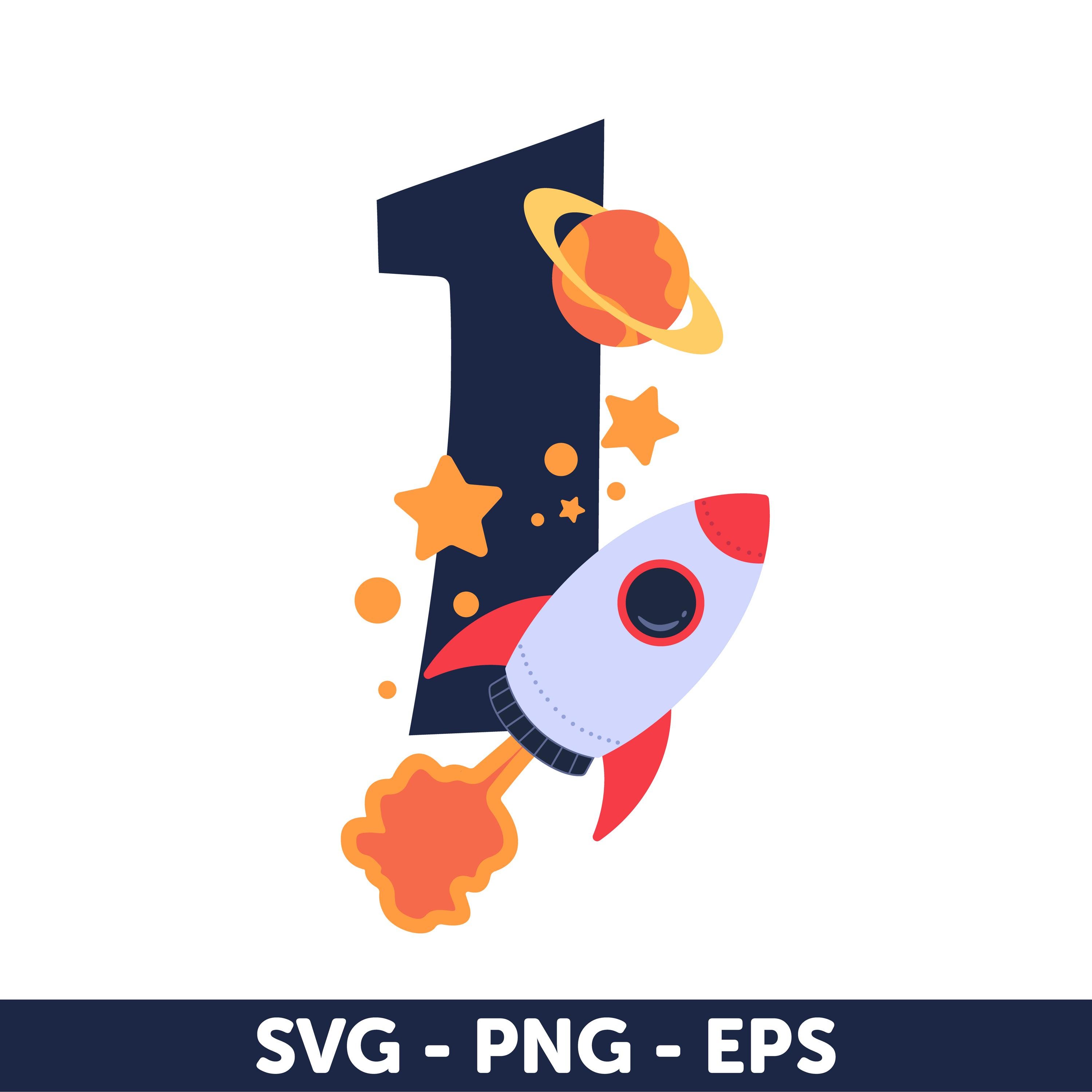 Space Theme Birthday SVG, Rocket Space Birthday Svg, Outer Space 1st ...