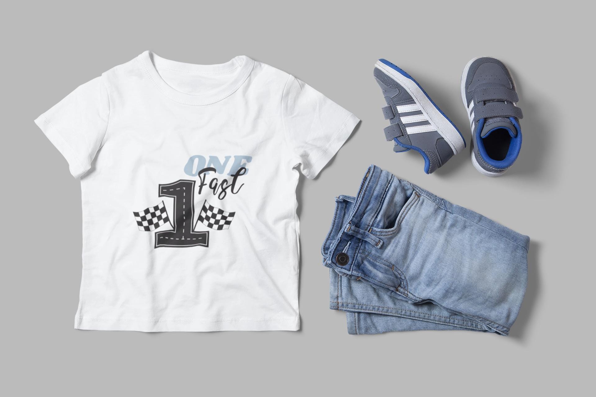 One Fast Birthday SVG - Race Car Themed First Birthday Design With ...