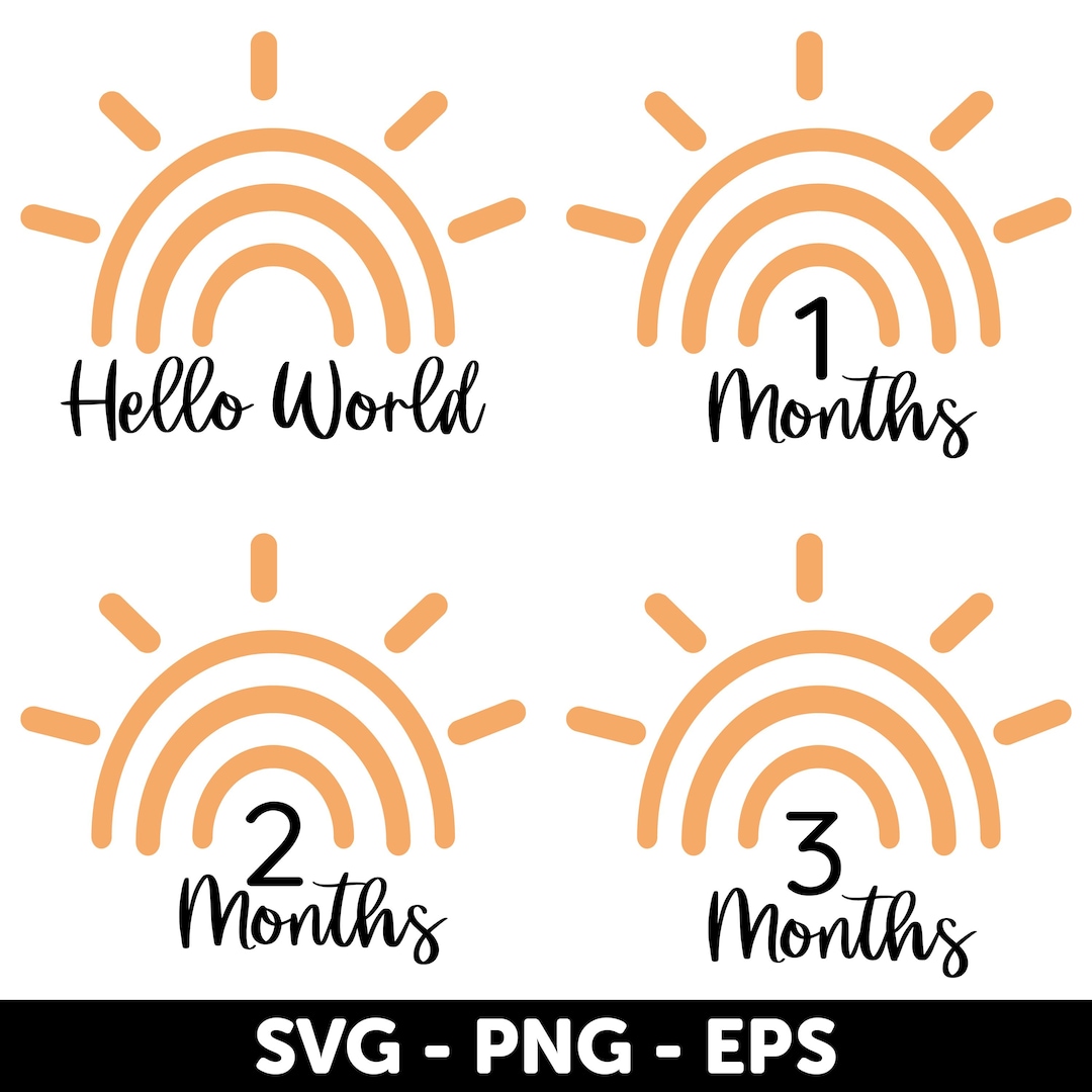 Baby Milestone SVG, Hello World SVG, Baby Rounds SVG, Baby Announcement ...
