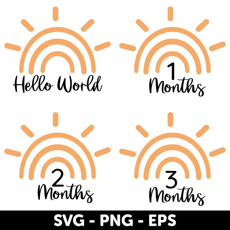 Baby Milestone SVG, Hello World SVG, Baby Rounds SVG, Baby Announcement ...