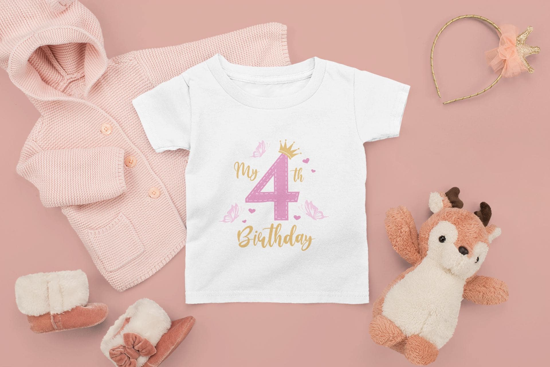 4th Birthday Princess SVG Design, Princess Birthday Design, Fourth ...