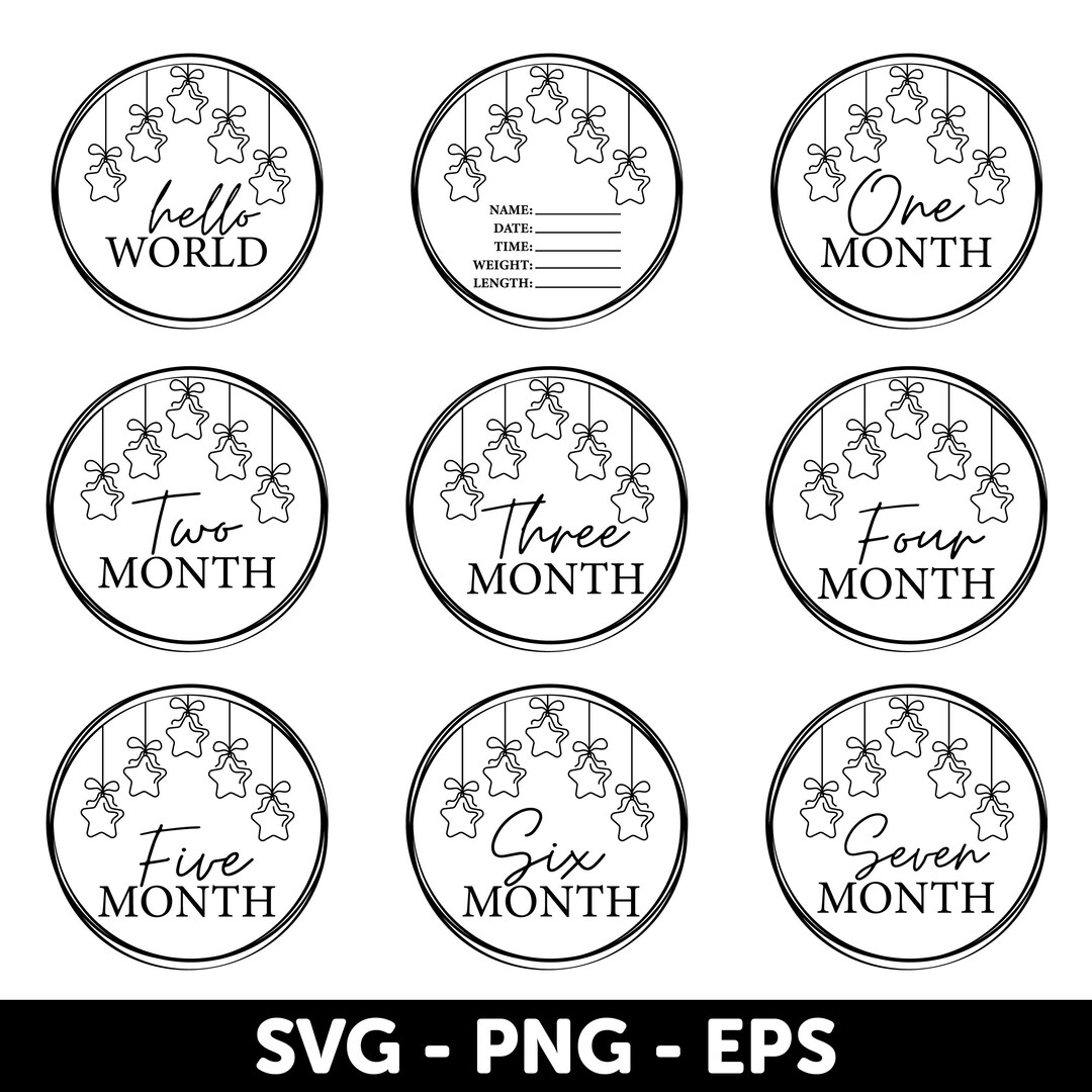 Baby Monthly Milestone SVG, Baby Milestone Svg, Milestone Disc SVG ...