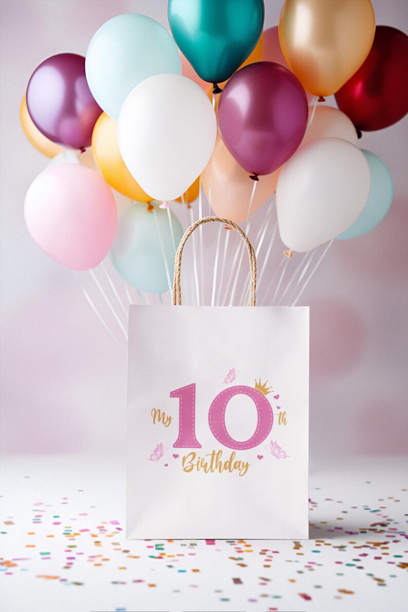 10th Birthday Svg, Birthday Decoration Svg, Design for Girls, Princess ...