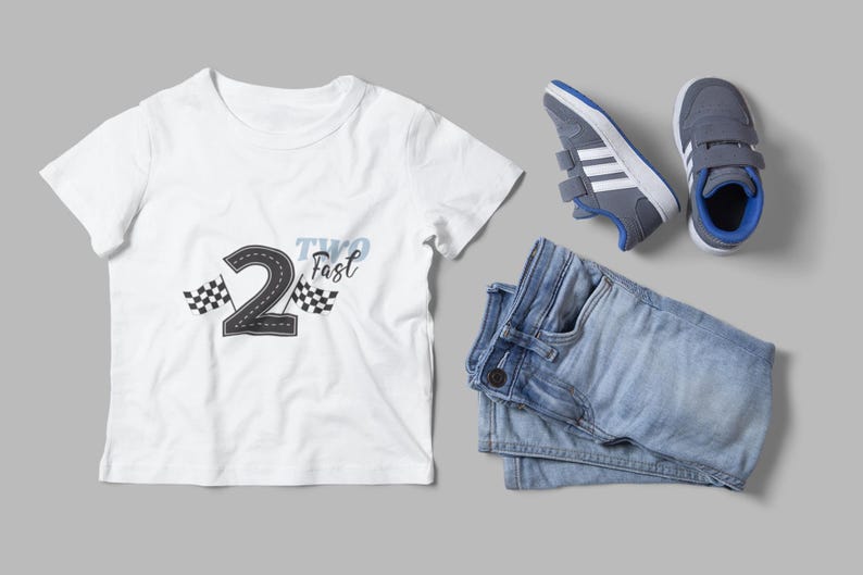 Two Fast Birthday SVG, Checkered Flag Race Car Theme for Second ...