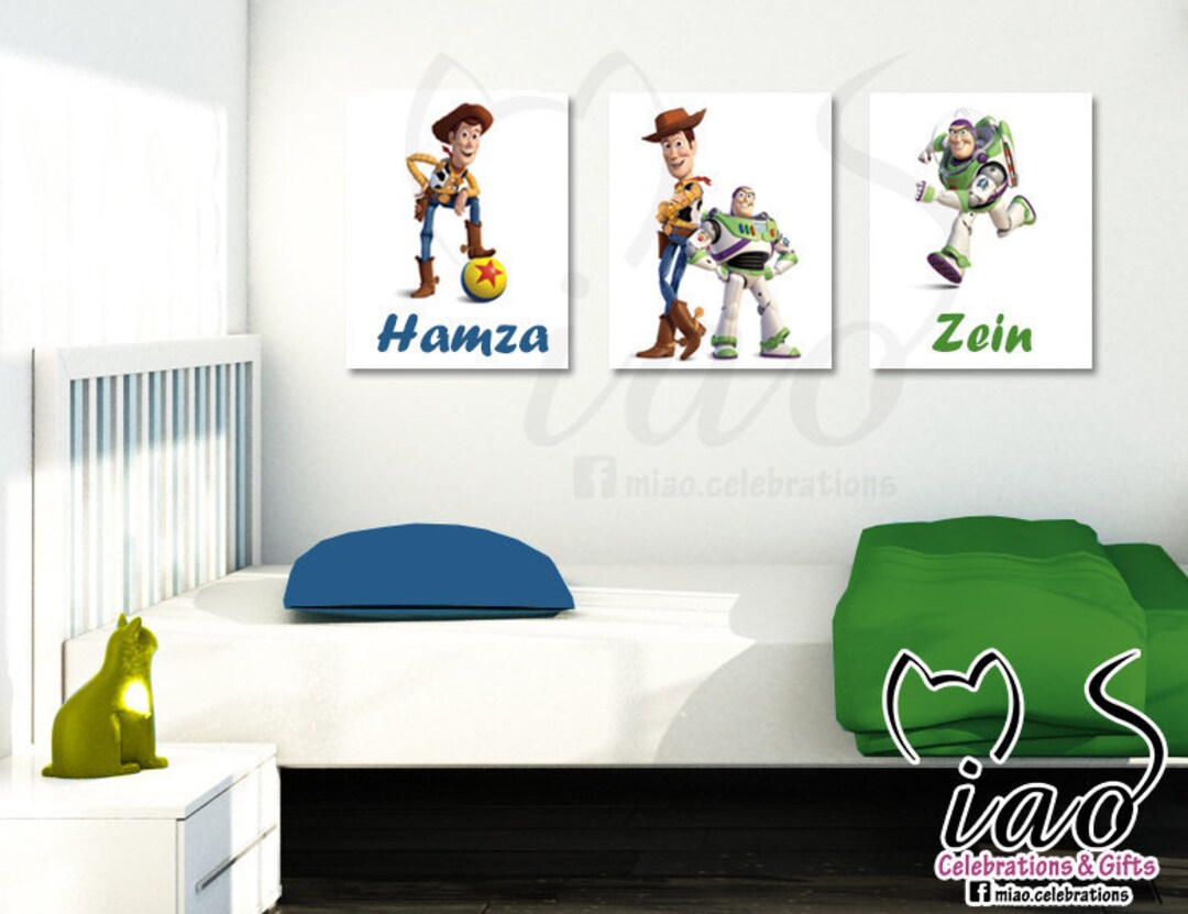 Buzz and Woody, Toy Story Name, Toy Story Poster, Boys Room Decor ...