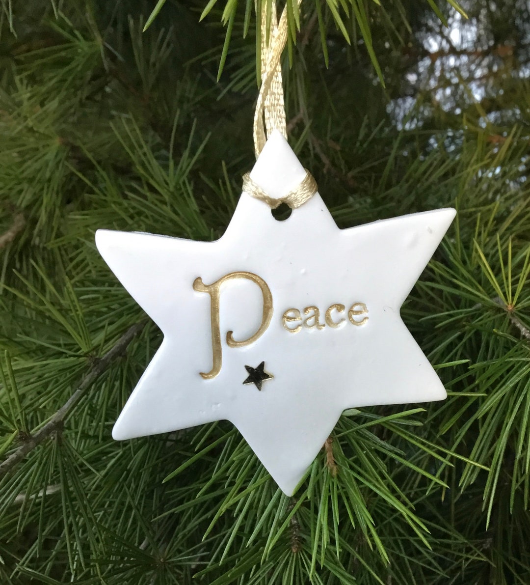 Peace Star Christmas Decoration - Etsy