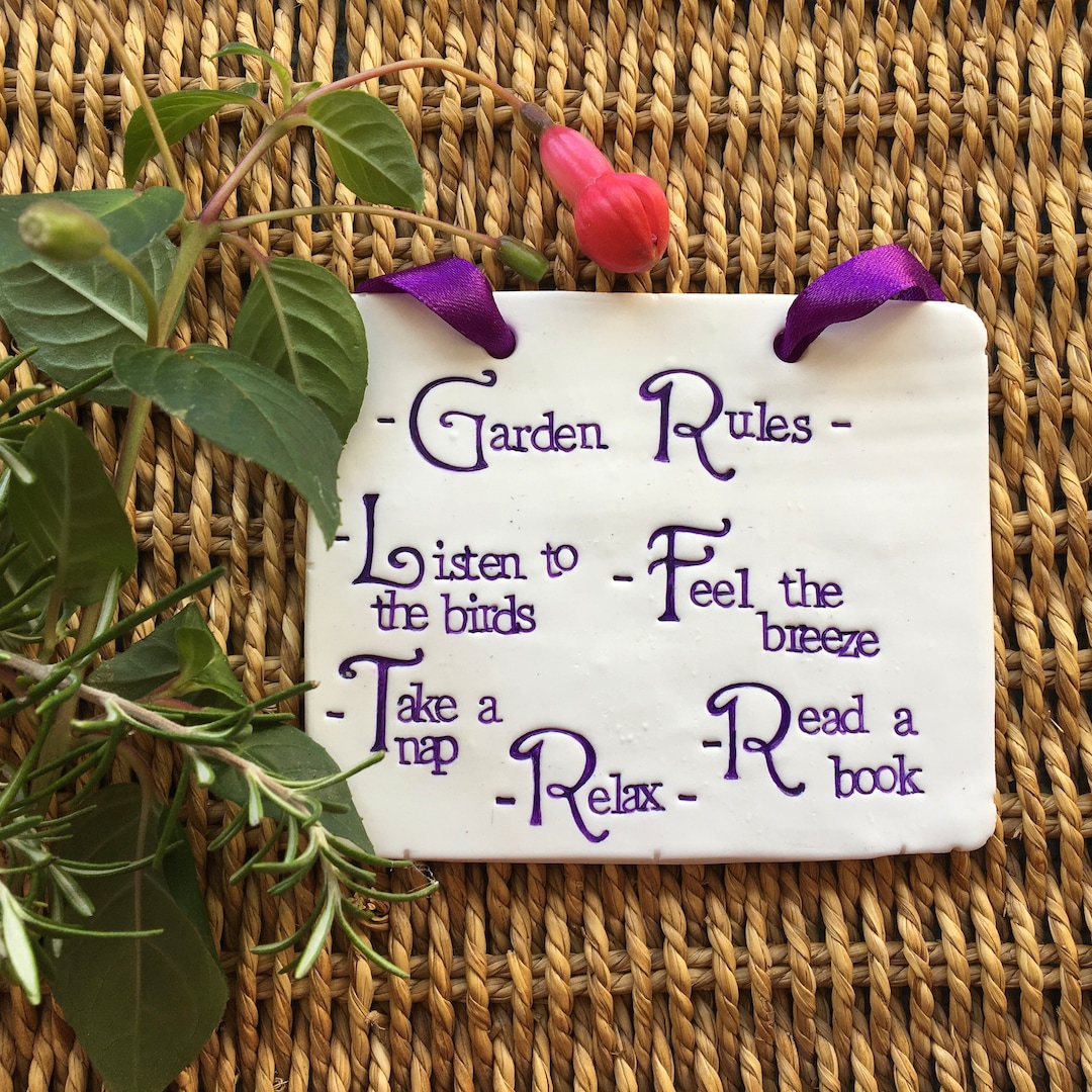 Gardening Rules - Handmade Garden Sign - Etsy