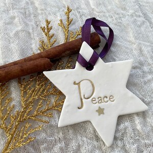 Peace, Joy, Love, Hope & Jesus Christmas Star Decorations - Set of Five ...