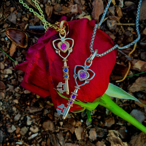 Heart Key Pendant - Etsy