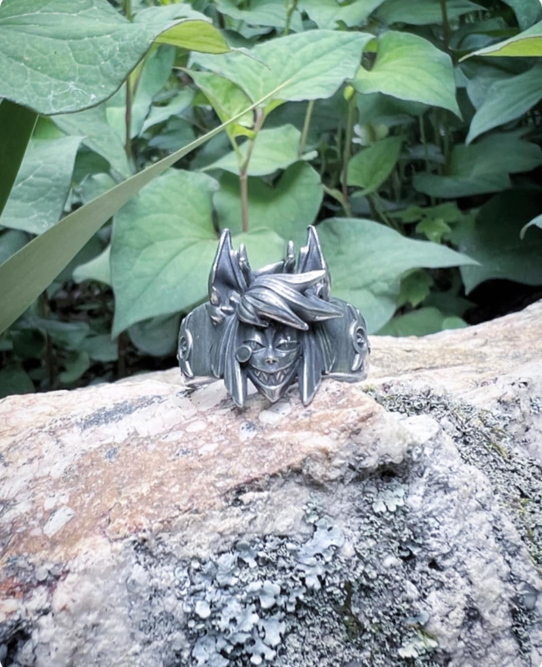 Radio Demon Ring, Alastor Bust Sterling Silver Jewelry, H Hotel Fashion ...