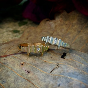 Vampire Jewelry Fang Rings, Minimal Occult Design in Silver or Gold ...