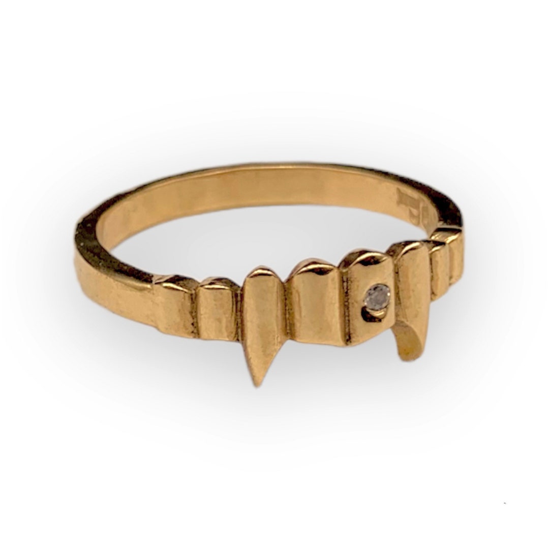 Vampire Jewelry Fang Rings, Minimal Occult Design in Silver or Gold ...