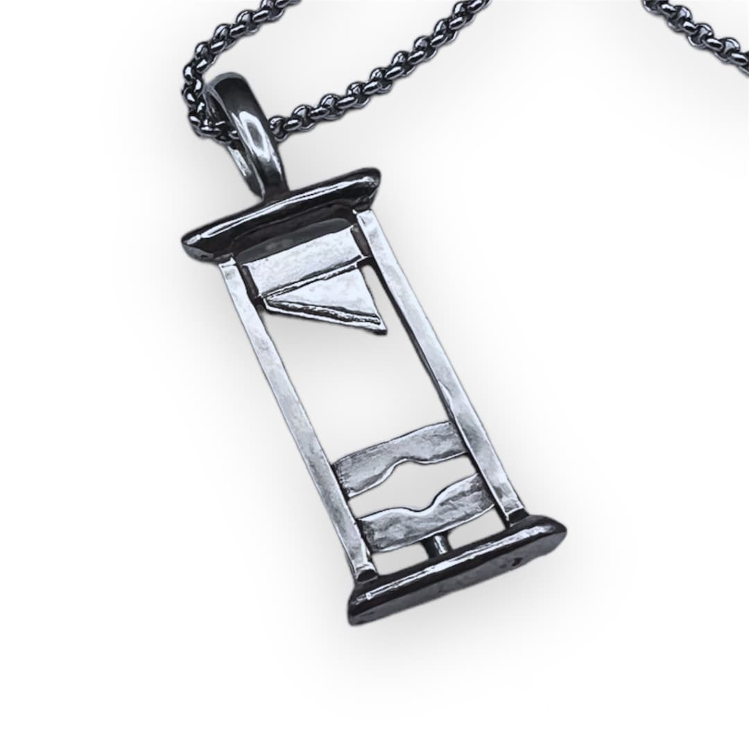 Guillotine Gothic Esoterica Creepy Pendant, Dark Style Necklace Cast in ...