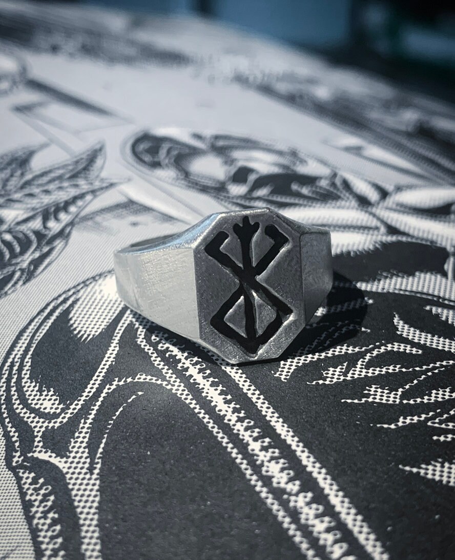 Sacrificial Mark Demon Rune, Silver Eclipse Signet Ring - Etsy