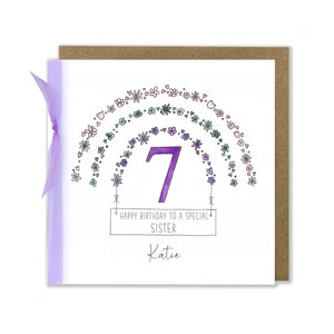 Personalised Rainbow Birthday Card, Happy Birthday Card, Age Birthday ...