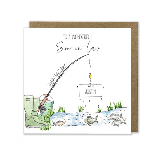 Personalized Fishing Card Birthday - Etsy