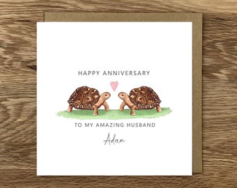 Personalised Handmade Tortoise Valentine Card, Quirky Tortoise Card ...