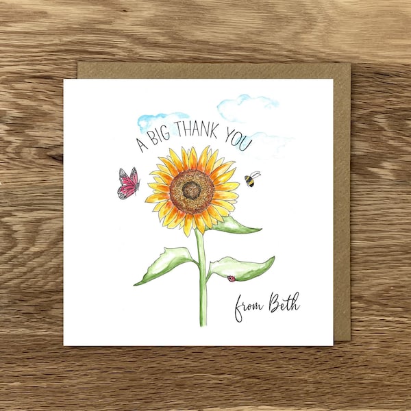 Sunflower Thank You - Etsy