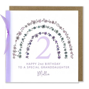 Personalised Rainbow Birthday Card, Happy Birthday Card, Ages, 1, 2, 3 ...