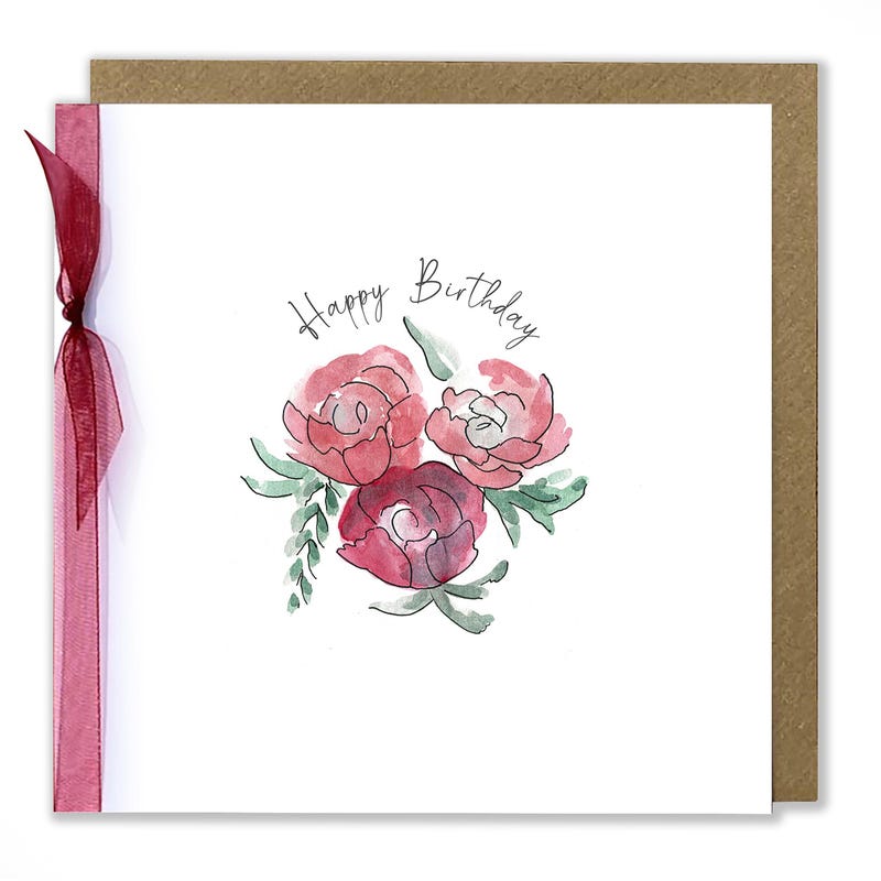 Peony Card - Etsy UK