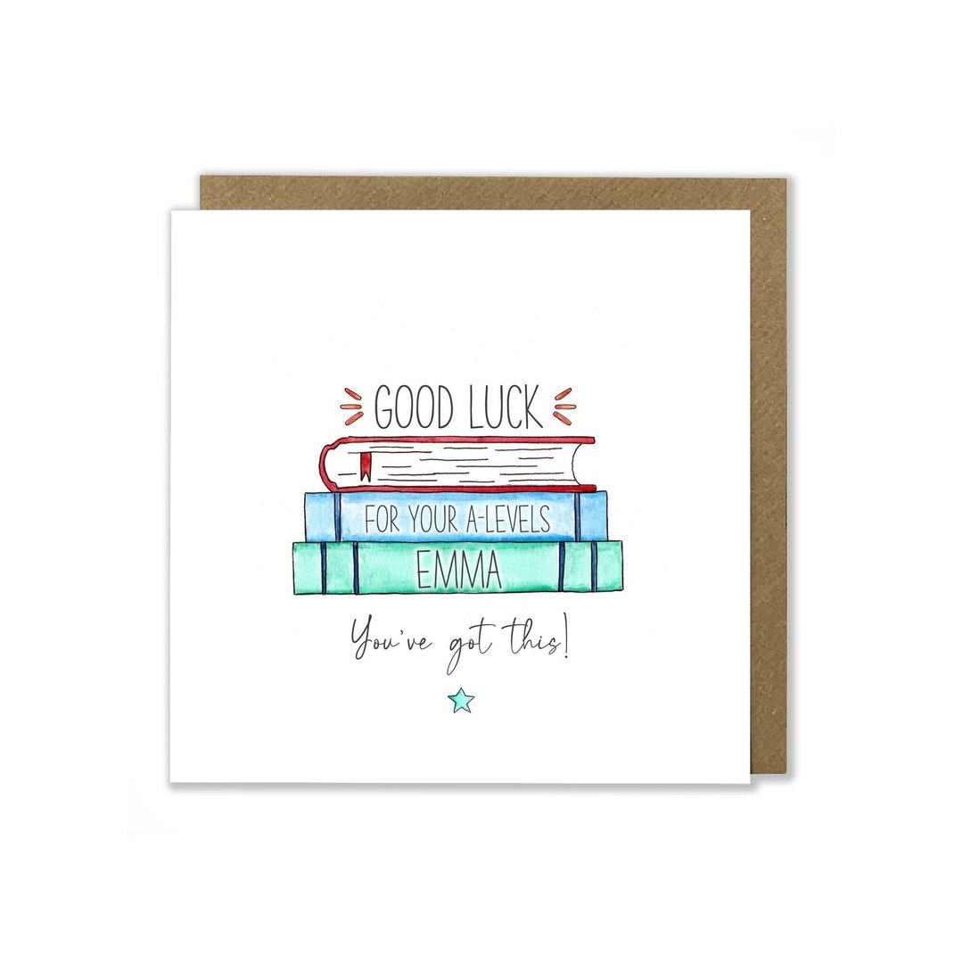 Personalised Good Luck Card, for Your Exams, Sats, Gcses, A-levels ...