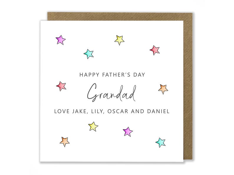 Personalised Father's Day Card, Daddy Cards, Stars, Dad, Grandad, Cute ...