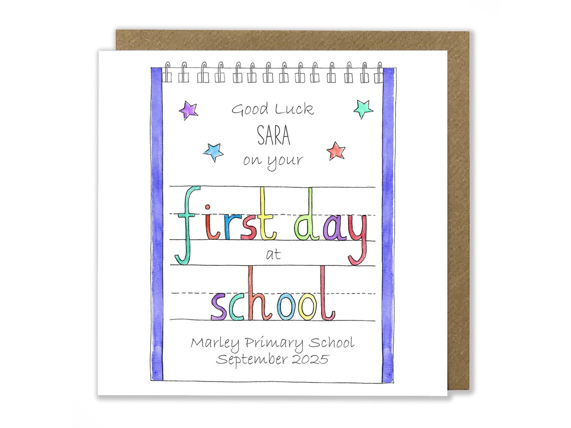 Personalised First Day at School Card, Starting School Card - Etsy