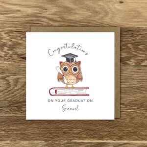 Personalised Graduation Card, Graduation Owl, Congratulations Card ...