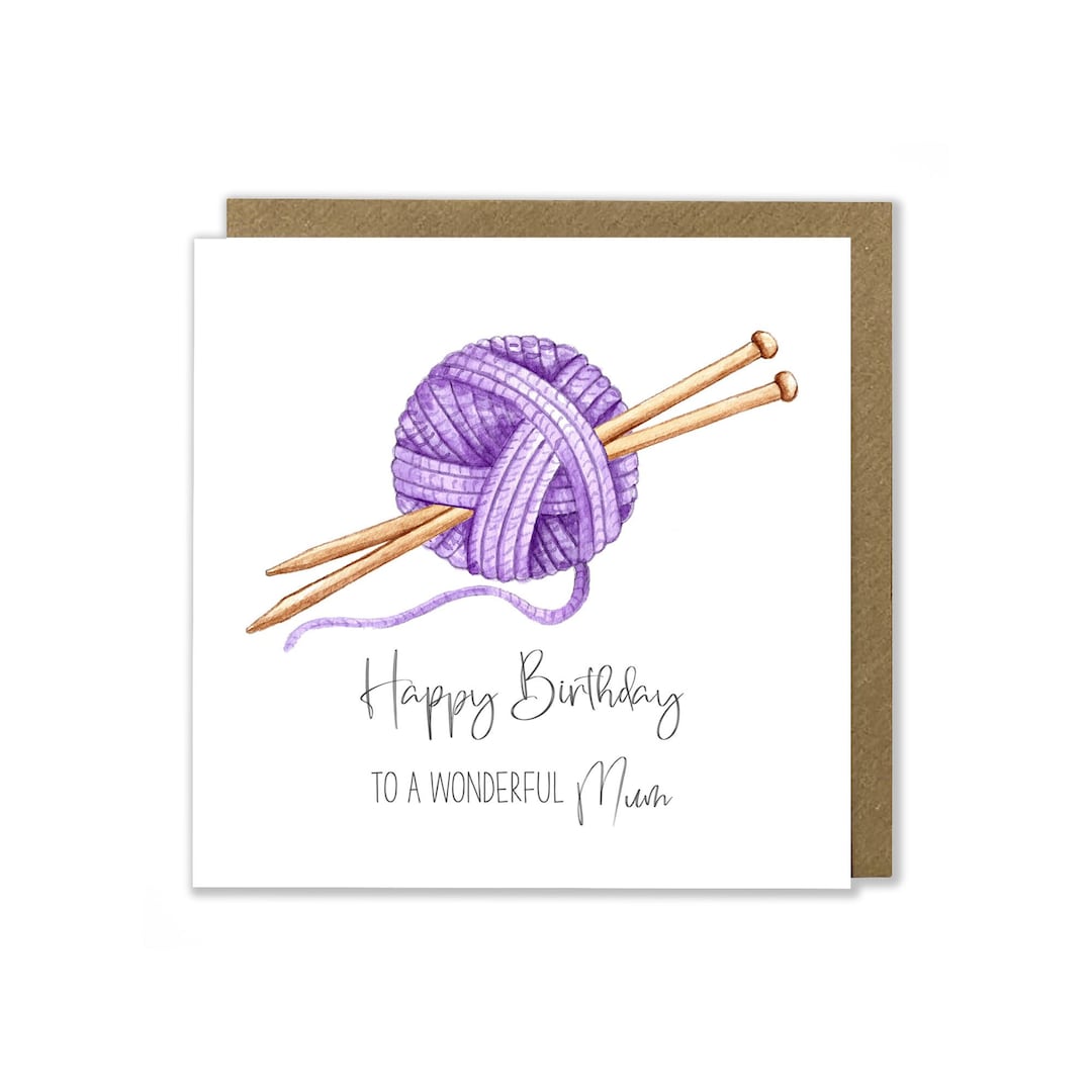 Personalised Knitting Birthday Card, Male Knitting Card, Male Knitter ...