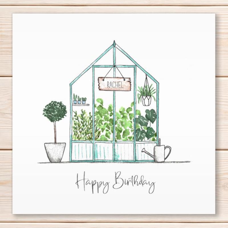 Greenhouse Garden Card - Etsy UK
