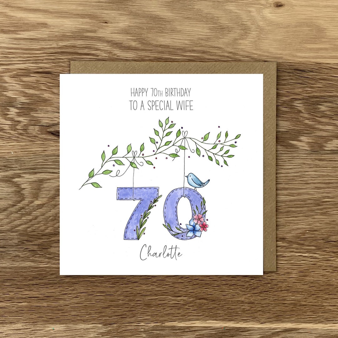 Personalised 70th Birthday Card Age 70 Happy 70th Birthday - Etsy