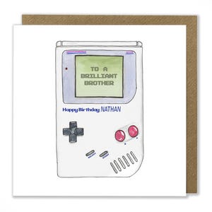 Personalised Retro Gameboy Birthday Card, Gaming Card - Etsy
