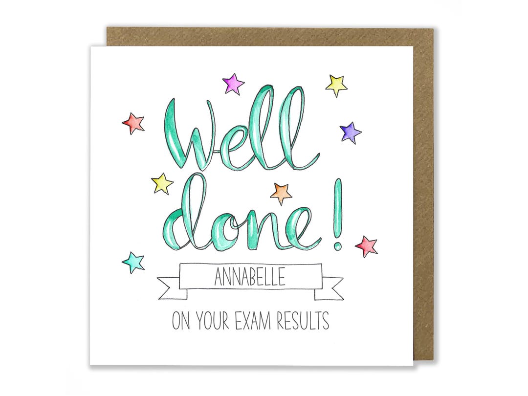 Personalised Well Done Card, Congratulations Card, Exam Results Card ...
