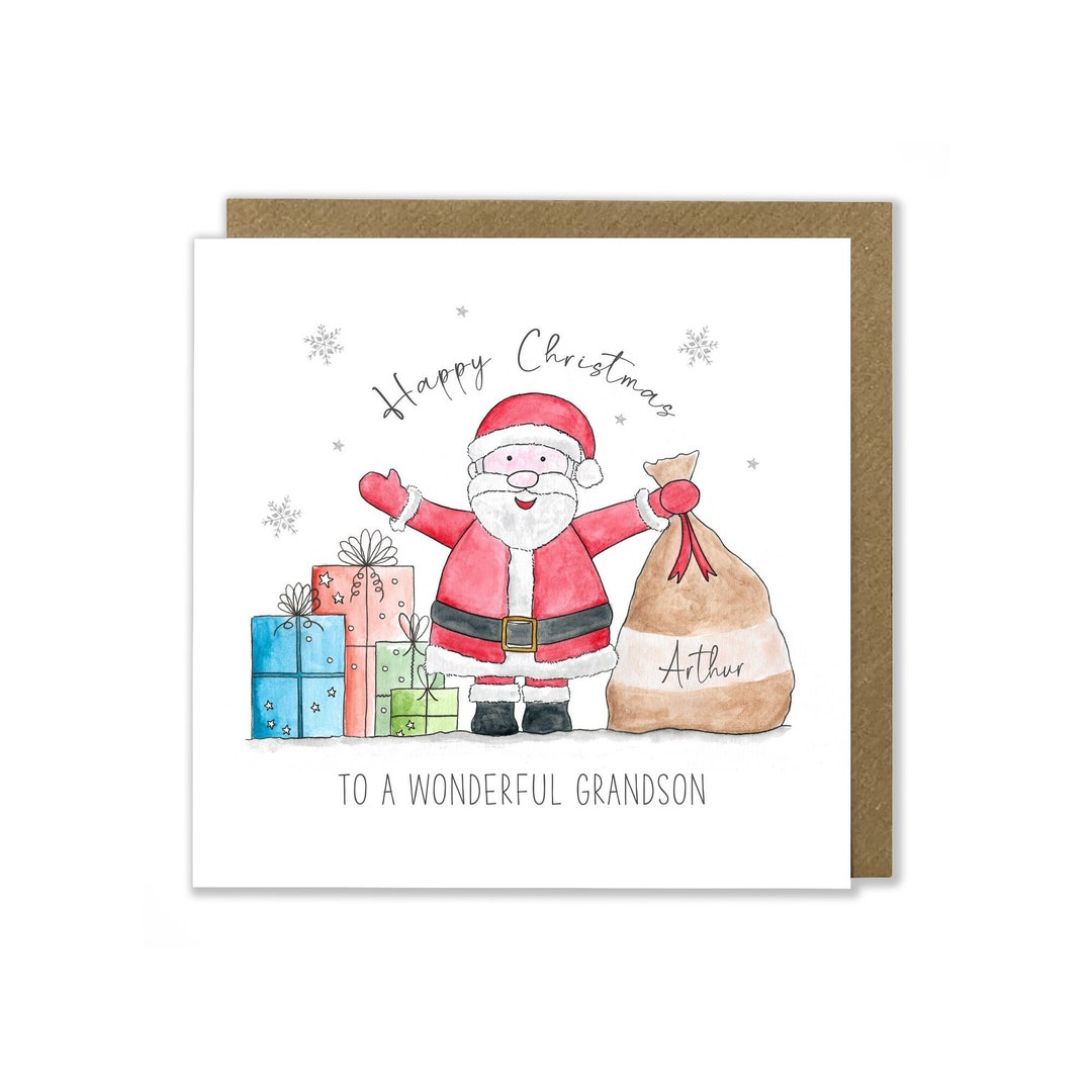 Personalised Santa Christmas Card, Father Christmas Card, Kid's ...